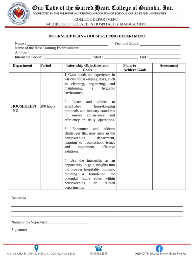 Internship Plan HK | PDF