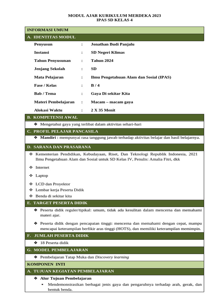 ipas dl p1 macam gaya fixx | PDF