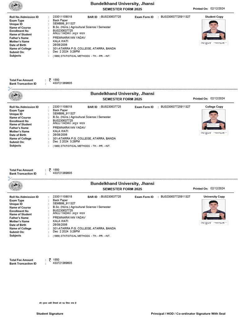 Semester Candidate Details | PDF | Qualifications | Educational Stages