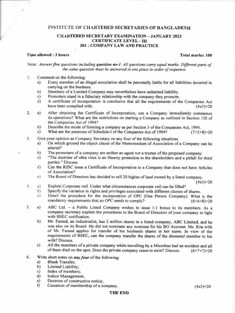 301 - Company Law & Practice_301(CLP) | PDF | Companies | Business