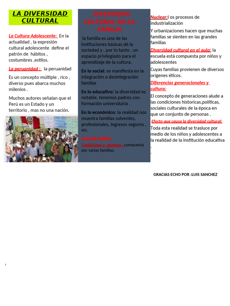 TRIPTICO DIVERSIDAD CULTURAL | PDF