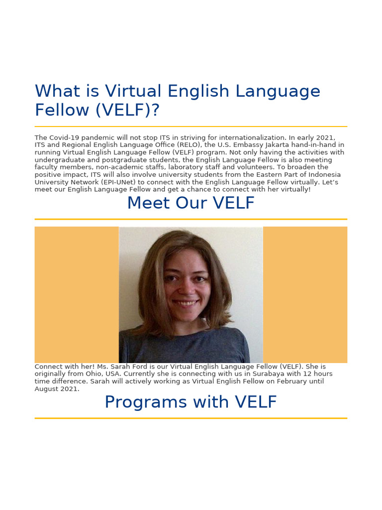 VIRTUAL ENGLISH LANGUAGE FELLOW | PDF