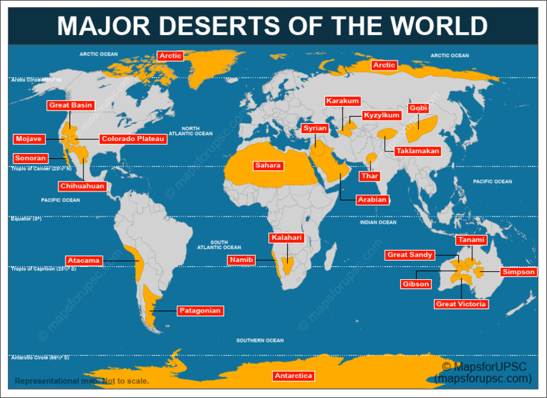 Major World Deserts and Latitude Lines | PDF | Earth Sciences | Geography