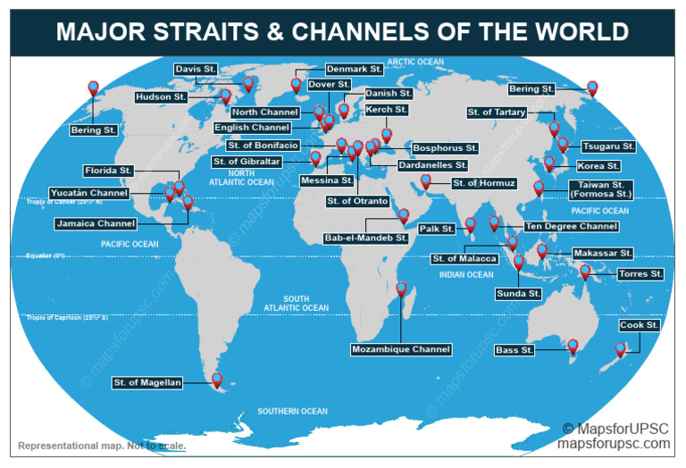 Major Straits of The World | PDF | Earth Sciences | Tropics