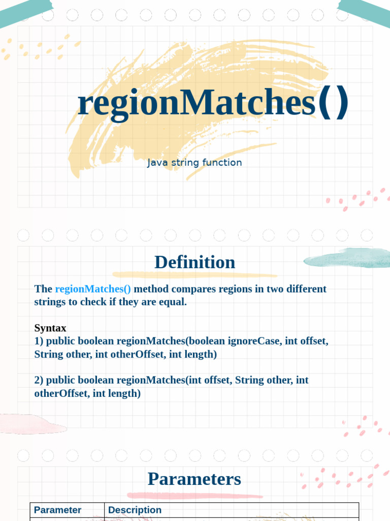 Java RegionMatches | PDF