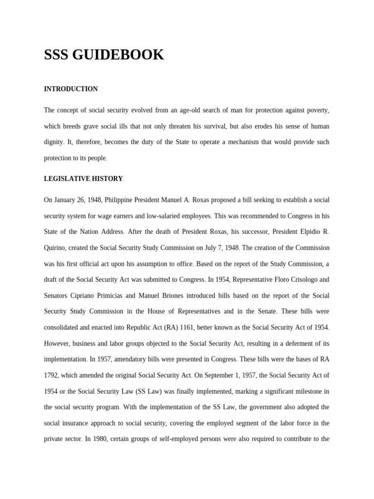 SSS GUIDEBOOK | PDF | Welfare | Social Programs