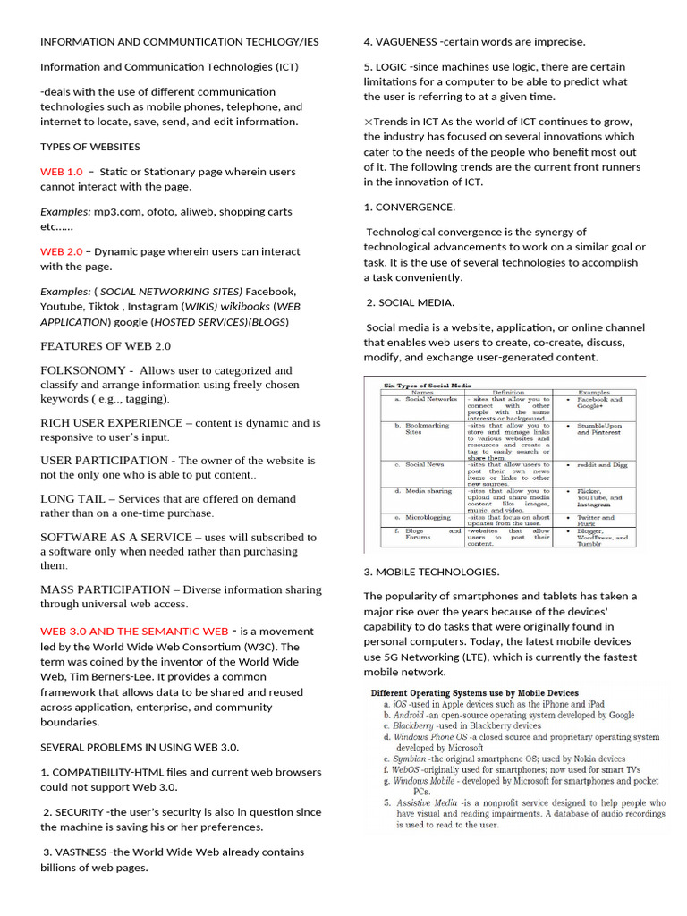 Information and Communtication Techlogy | PDF | World Wide Web ...