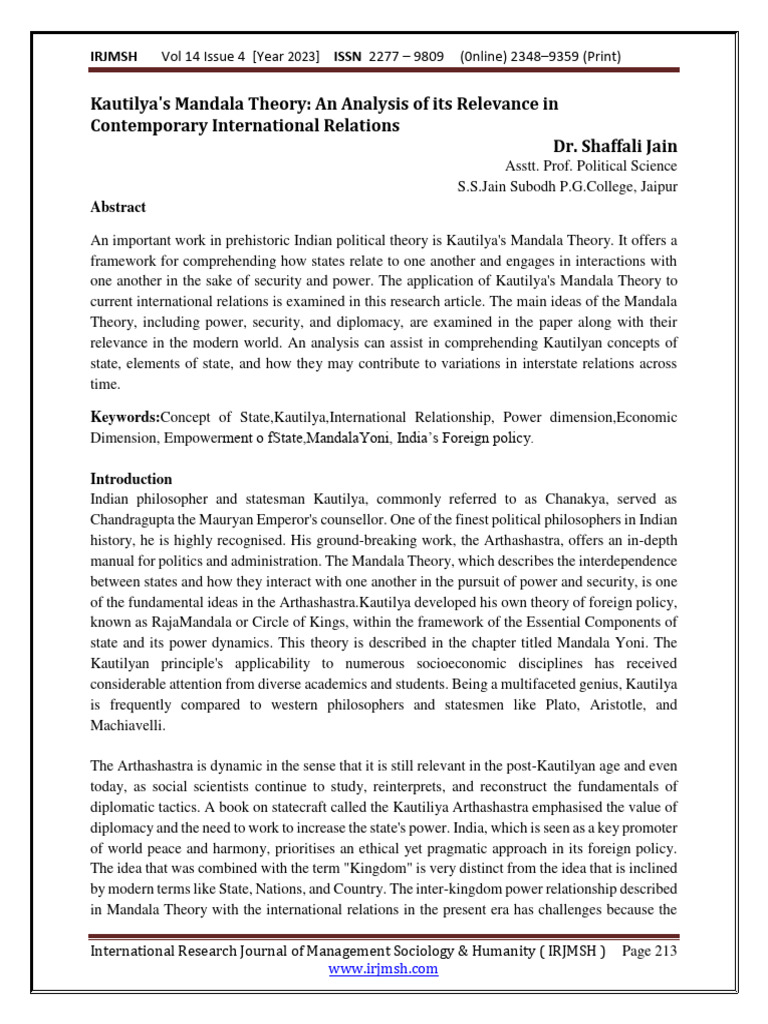 Kautilyas Mandala Theory An Analysis of | PDF | Imperialism | Diplomacy