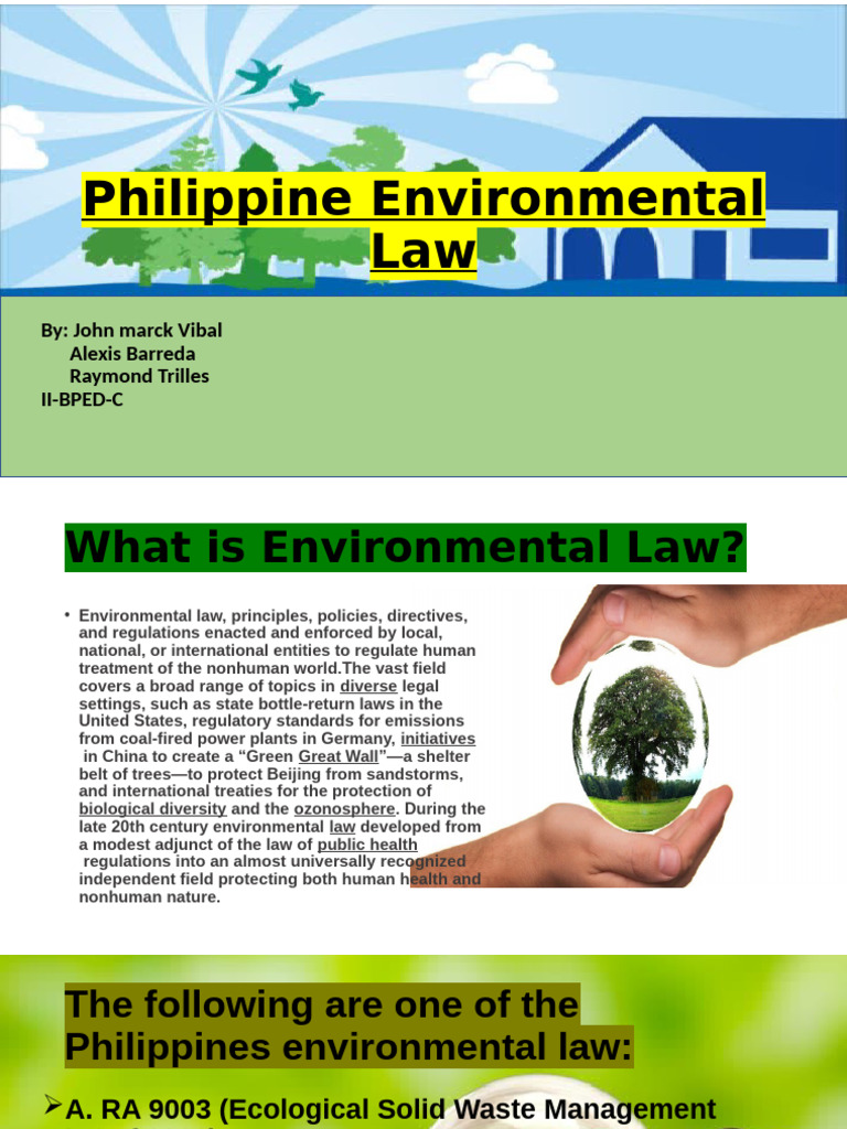 Philippine Environmental Law | PDF | Environmental Law | Aquatic Ecosystem