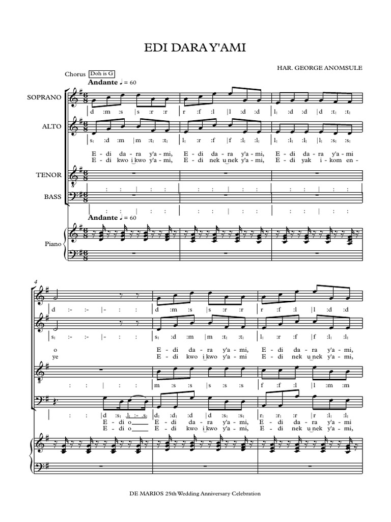 EDI DARA Y'AMI - Full Score | PDF