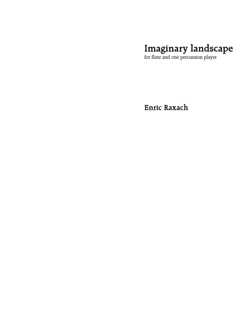 Imaginary Landscape RAXACH | PDF