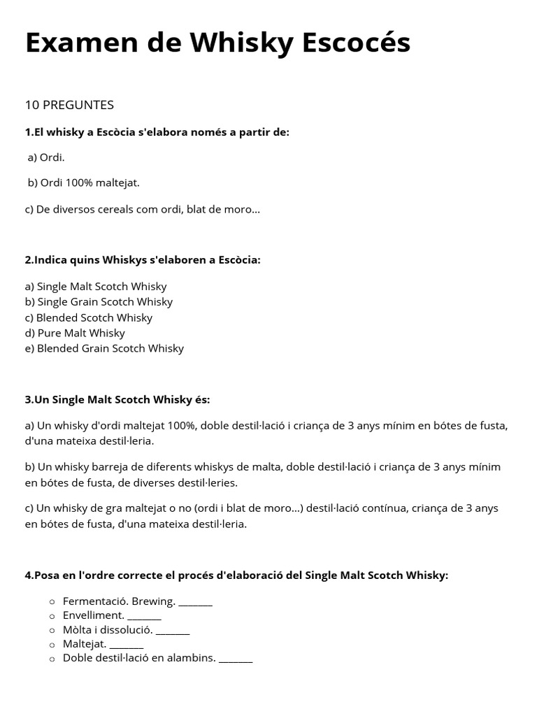 Classes de Whisky Escocés | PDF