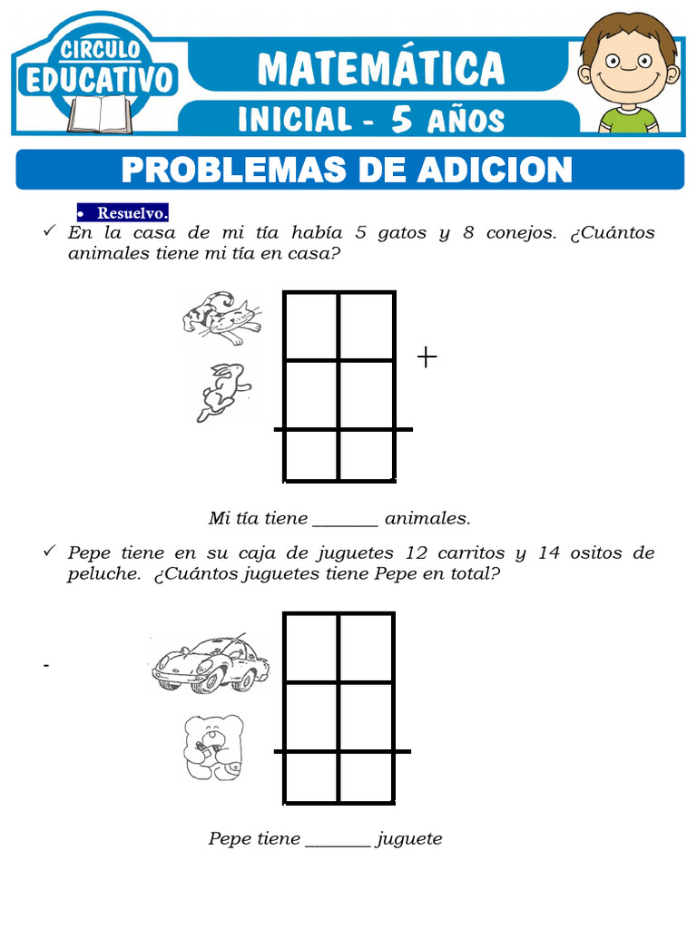 Problemas de Adicion para Ninos de Cinco Anos | PDF
