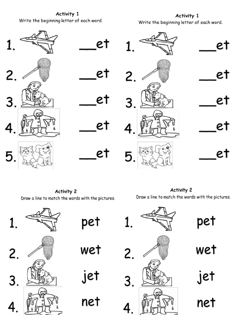 CVC Worksheets (Et) | PDF