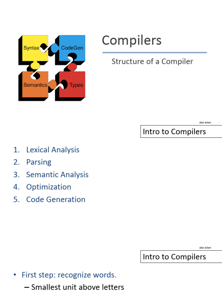 002_slides_01-02-structure-of-a-compiler | PDF | Compiler | Parsing 002_slides_01-02-structure-of-a-compiler | PDF | Compiler | Parsing