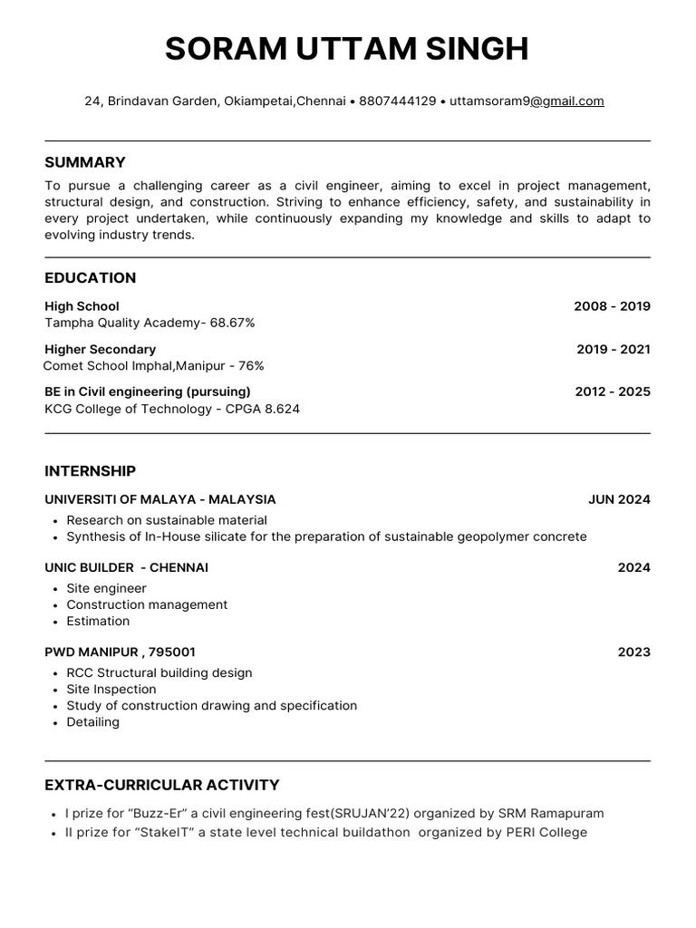 Uttam Resume (1) | PDF | Engineering