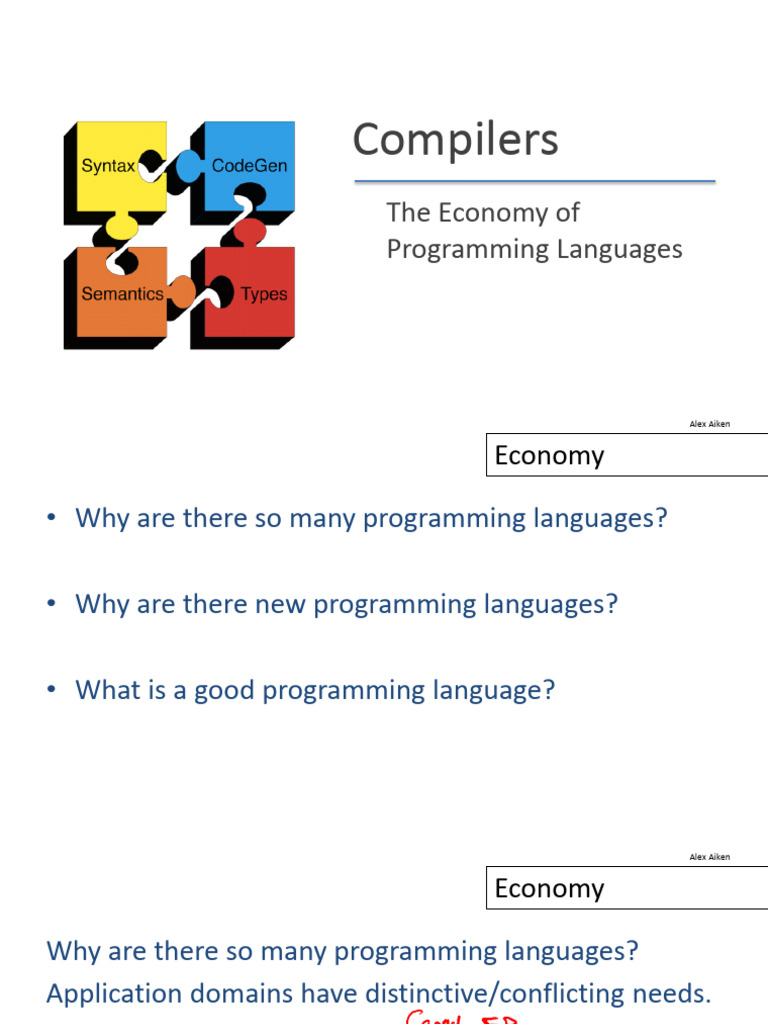 003 Slides 01 03 The Economy of Programming Languages Annotated | PDF
