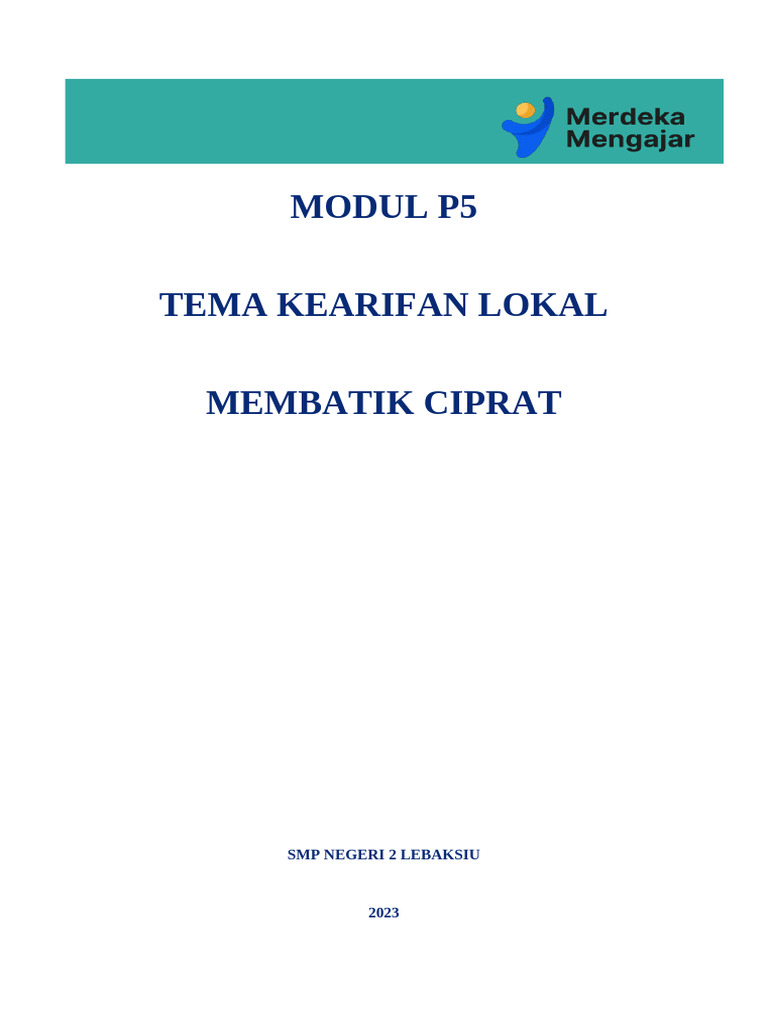 Modul Projek Kearifan Lokal Batik Ciprat Spenda | PDF