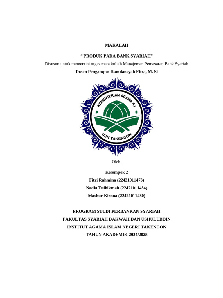 Produk Bank Syariah dan Pemasarannya | PDF