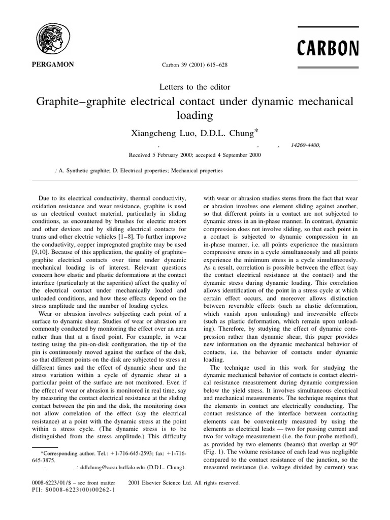 Graphite_graphite_electrical_contact_und | PDF | Friction | Wear