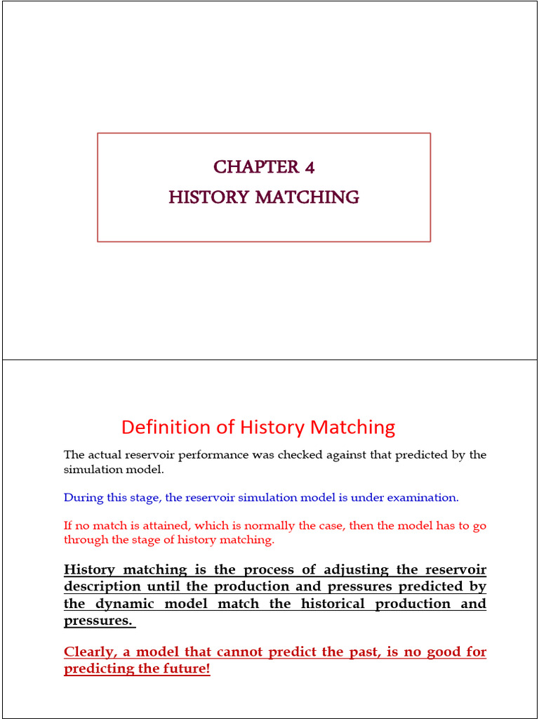 Chapter4-History matching [Compatibility Mode] | PDF | Petroleum Reservoir | Permeability (Earth ...