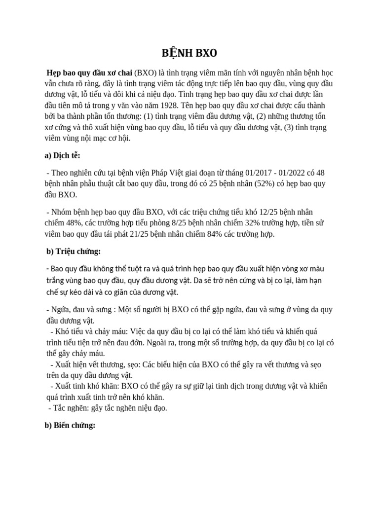 BỆNH BXO đã chỉnh | PDF