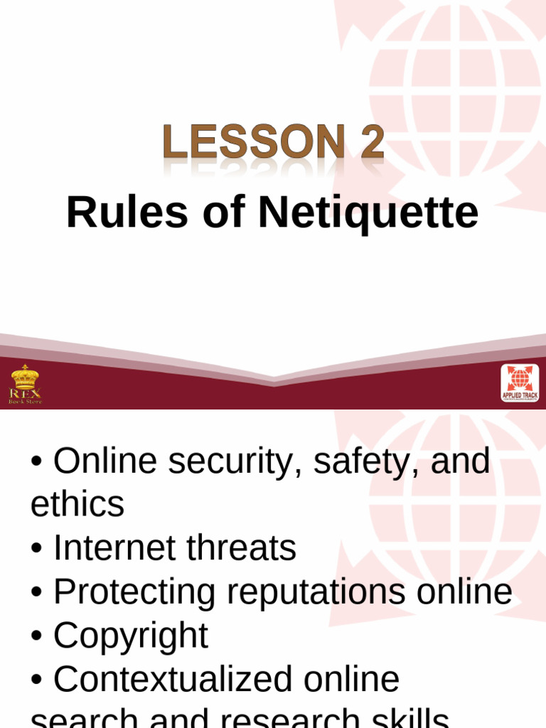 L2 EmTech Rules of Netiquette | PDF | Malware | Copyright Infringement