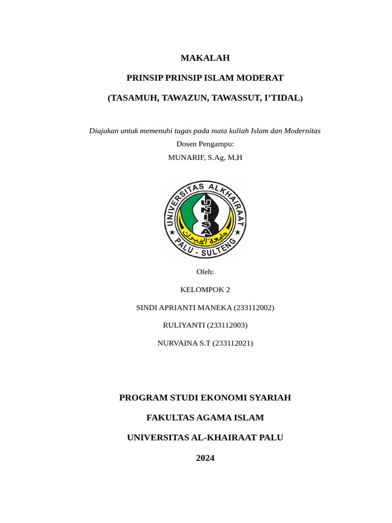 Prinsip Moderasi dalam Islam | PDF