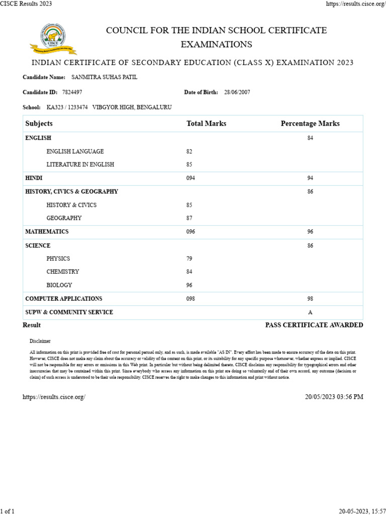 10 Report Card | PDF