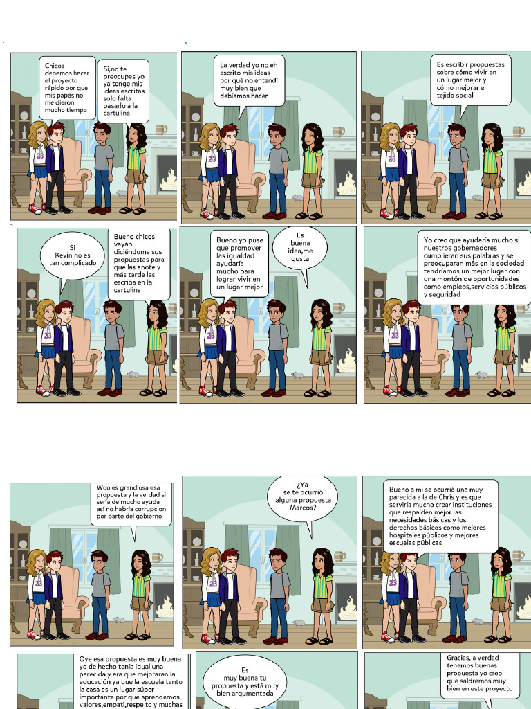 Tira Cómica Con 6 ViñetasAzul y Verde Animales PDF | PDF