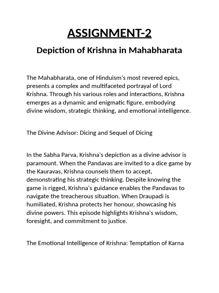 Assignment 2 | PDF | Krishna | Hinduism