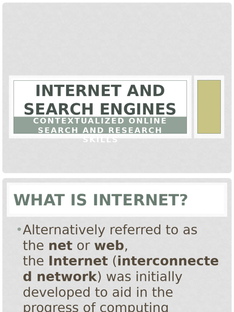 Internet and Search Engines | PDF | Internet | Cyberspace