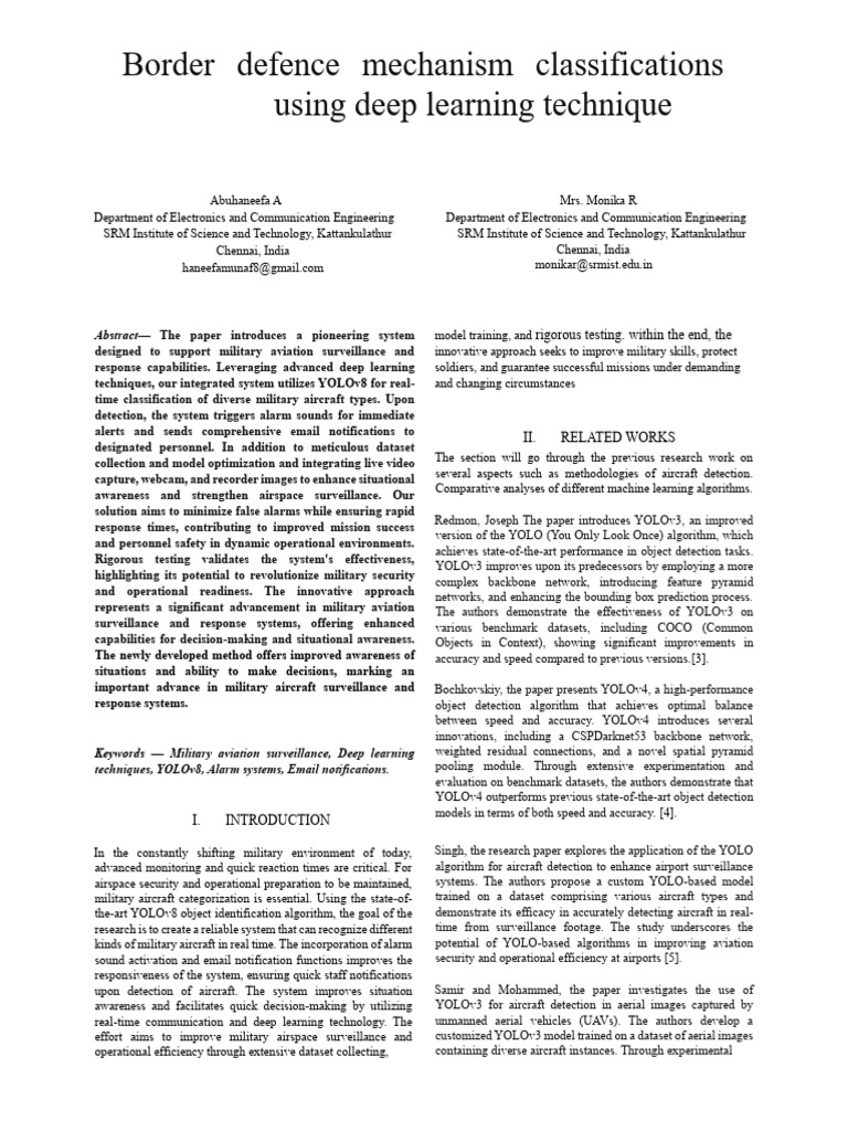 Border defence aircraft research paper | PDF | Unmanned Aerial Vehicle ...