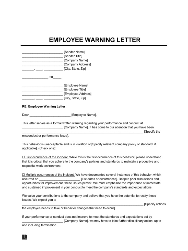 Employee Warning Notice Template | PDF