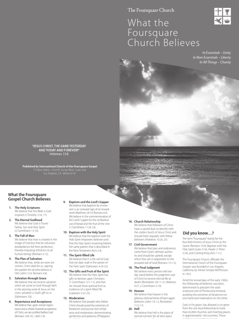 Print Brochure What Foursquare Believes English BW | PDF | Jesus ...