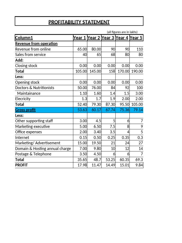 pnl-1 | PDF | Revenue | Private Sector