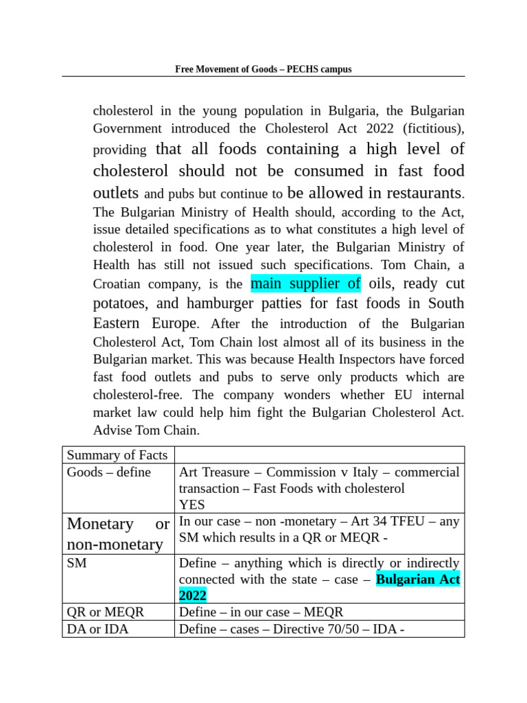 Free Movement of Goods - PECHS Campus (1) | PDF | Fast Food