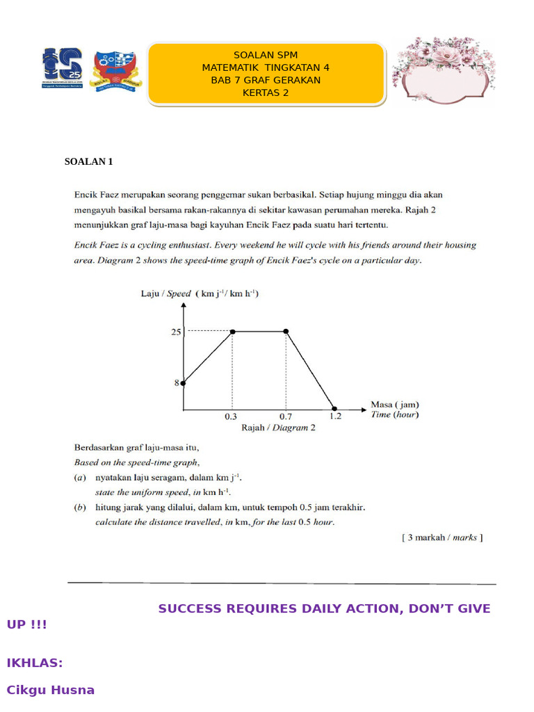 SOALAN I CARE T4 BAB 7 GRAF GERAKAN | PDF