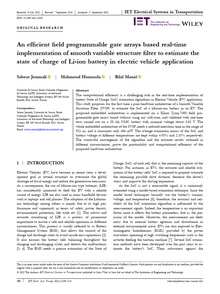 An Efficient Field Programmable Gate Arrays Based Pdf Electric Vehicle Deep Learning