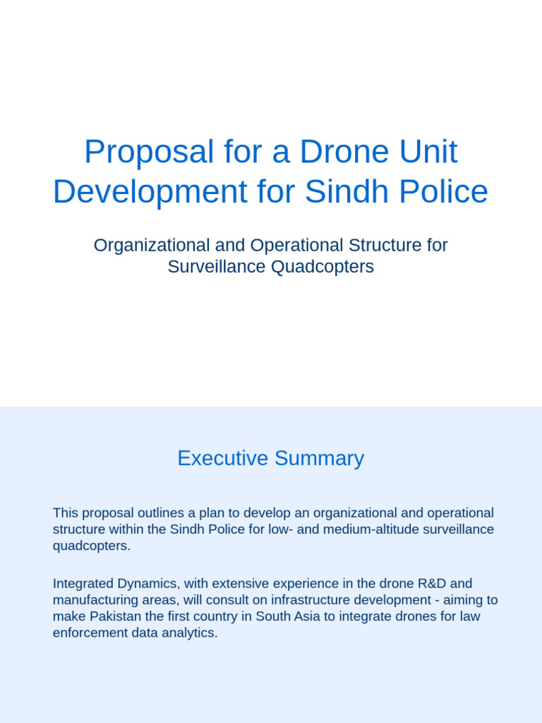 Drone Unit Proposal for Sindh Police | PDF | Unmanned Aerial Vehicle ...