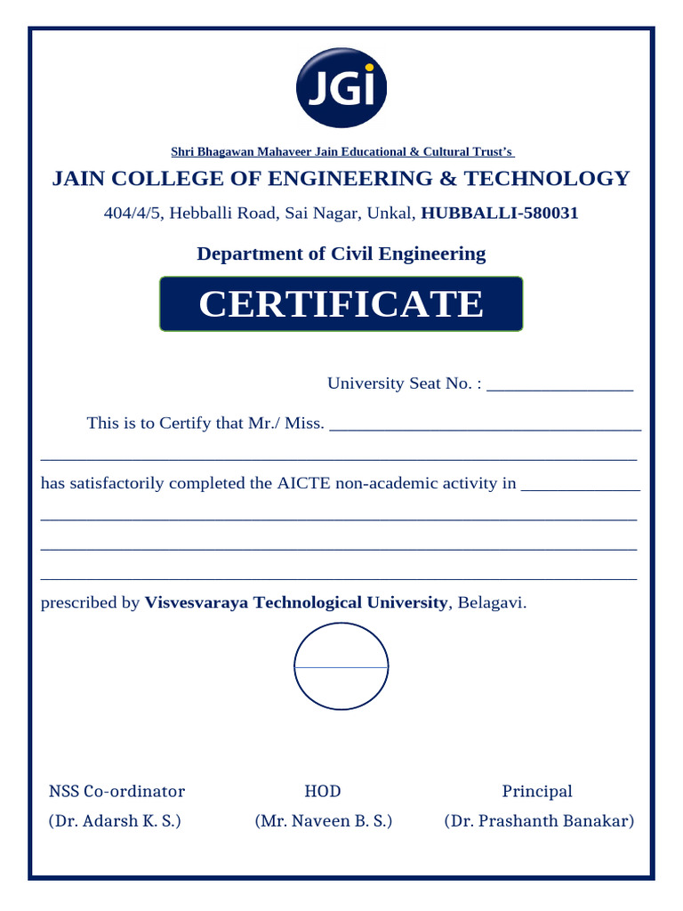Certificate AICTE 1 | PDF