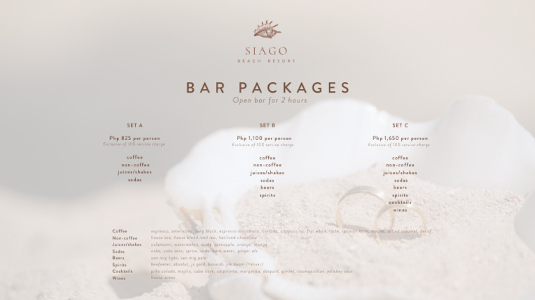 Open Bar Packages and Menu Options | PDF