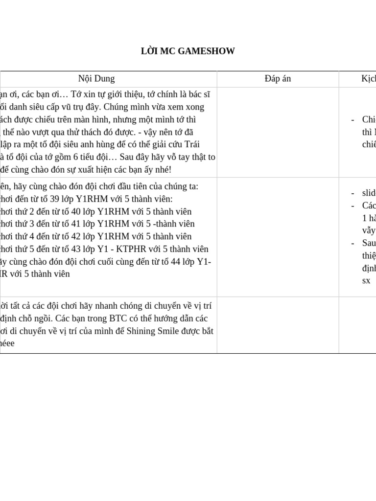Su24 - MC Gameshow | PDF