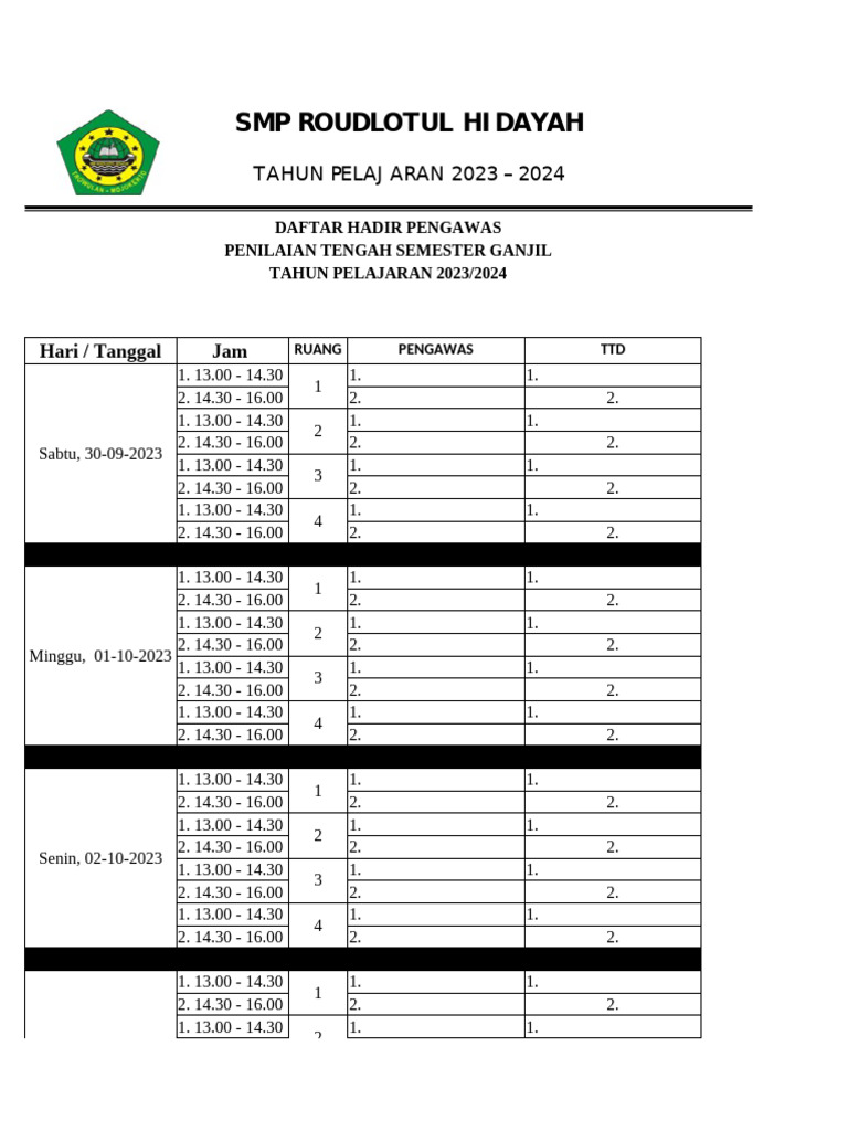 Mid-Semester Supervisor Attendance | PDF
