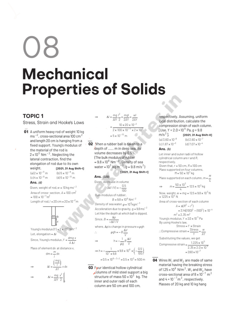 Fluid Pyqs | PDF | Young's Modulus | Continuum Mechanics