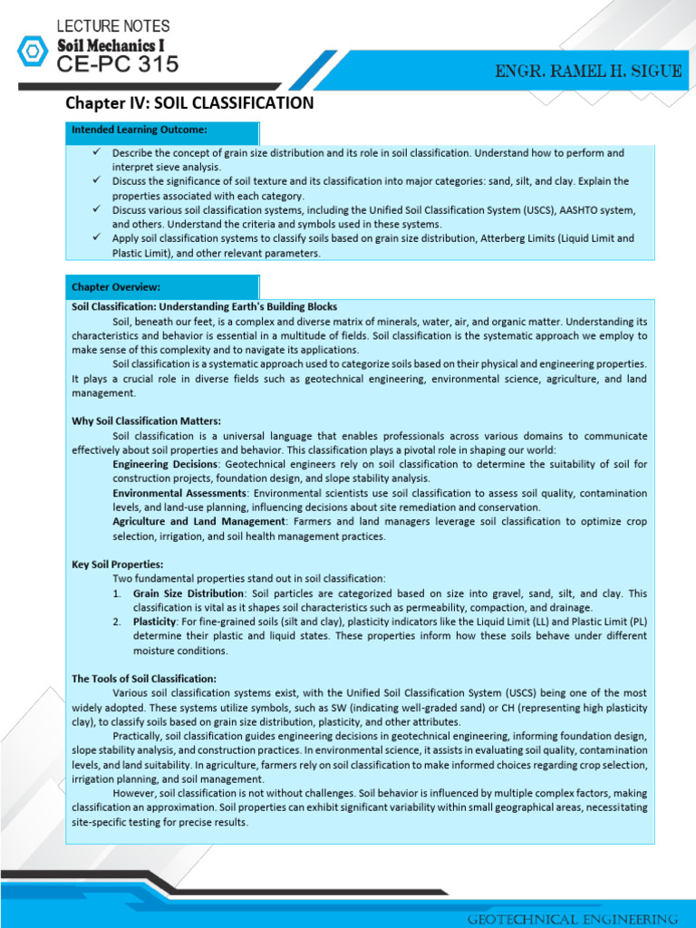 Module 4 Soil Mech Soil Classification | PDF | Soil | Particle Size ...