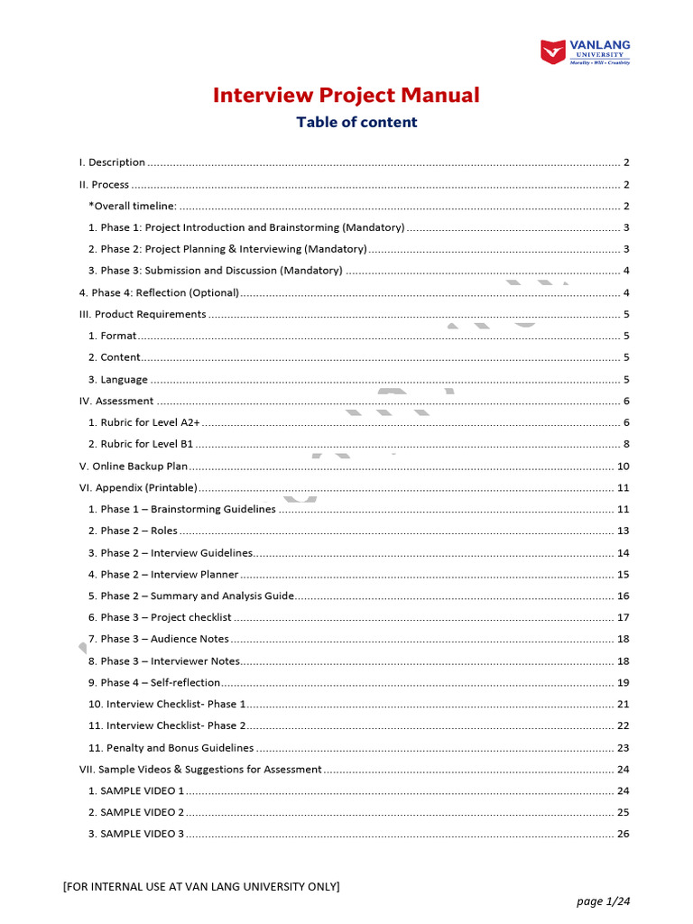 Interview Project Manual Guide | PDF | Interview | Fluency