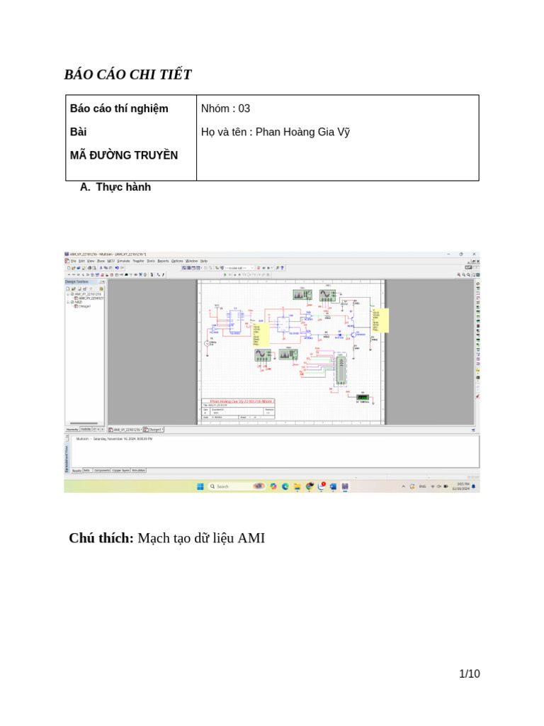 Lab 1 (RJ45) +lab 2 (AMI) - PhanHoangGiaVy - 22161216 | PDF