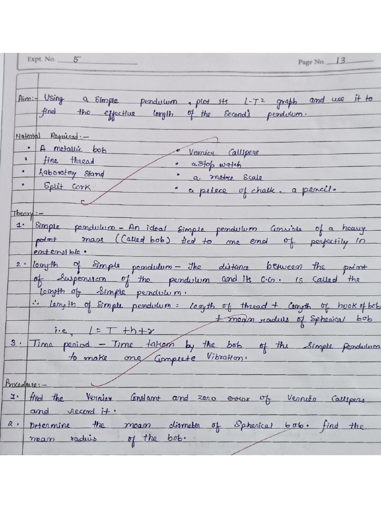 Lab Manual For Class 11th Physics | PDF