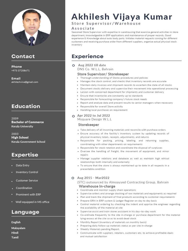 Black White Minimalist CV Resume | PDF | Inventory | Warehouse